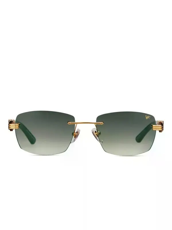 VINTAGE FRAMES COMPANY Bal Harbour Rimless Sunglasses - Green