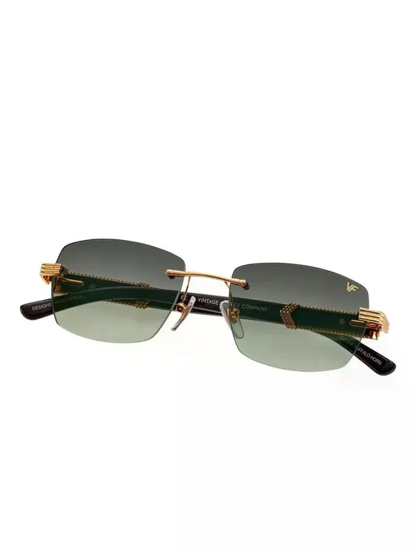 VINTAGE FRAMES COMPANY Bal Harbour Rimless Sunglasses - Green
