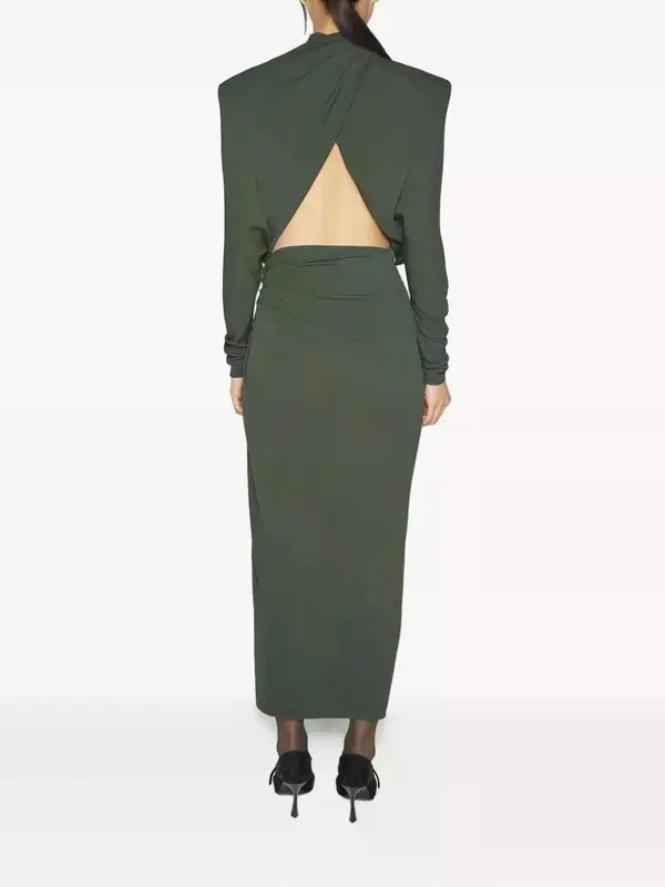 MUGLER Padded-shoulder Midi Dress