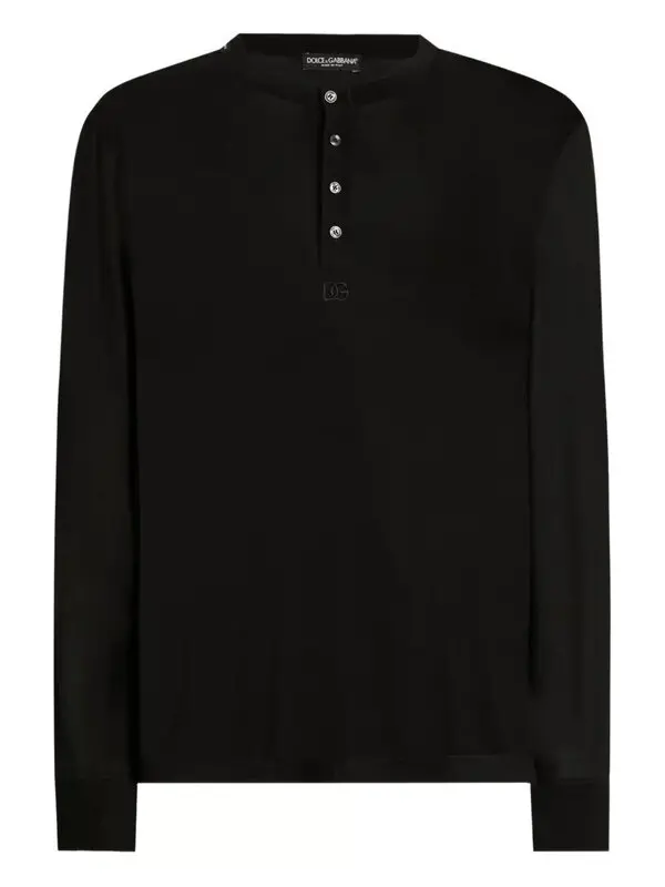 Dolce & Gabbana Buttoned Long-sleeve T-shirt - Black