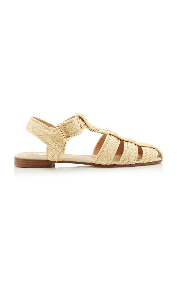 Gabriela Hearst Lynn Raffia Fisherman Sandals - Neutral