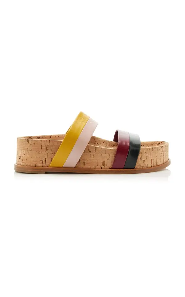 Gabriela Hearst Striker Leather-trimmed Flatform Sandals - Multi