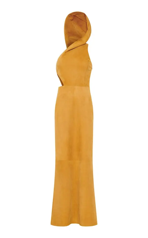 Gabriela Hearst Kallen Cutout Suede Maxi Dress - Tan