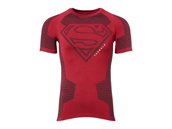 YOUNGLA X Superman Compression Tee Shirt - Red
