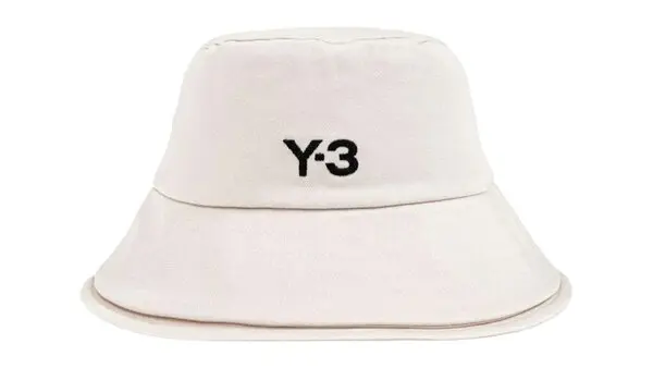 Y3 3 Stripe Bucket Hat - Talc