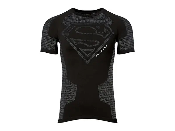 YOUNGLA X Superman Compression Tee Shirt - Black
