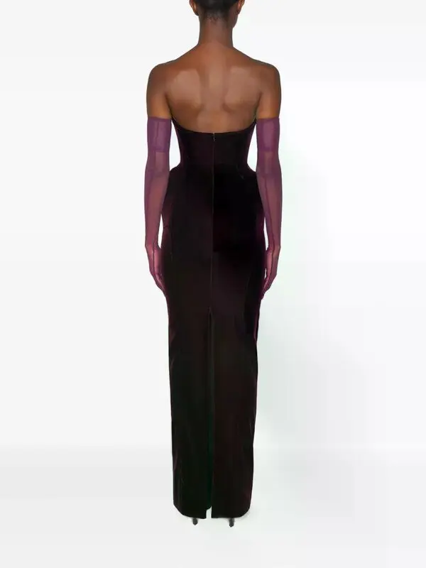 MUGLER Strapless Maxi Dress - Red