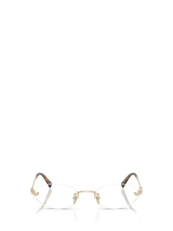 Miu Miu Eyeglasses Oval Frame - Gold