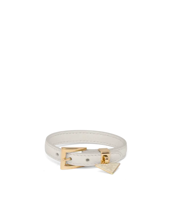 Prada Saffiano Leather Bracelet - Chalk White