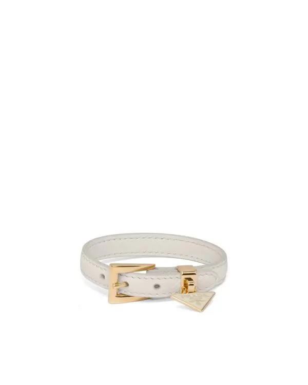 Prada Saffiano Leather Bracelet - Neutral