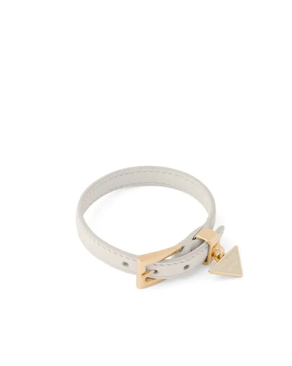 Prada Saffiano Leather Bracelet - Neutral