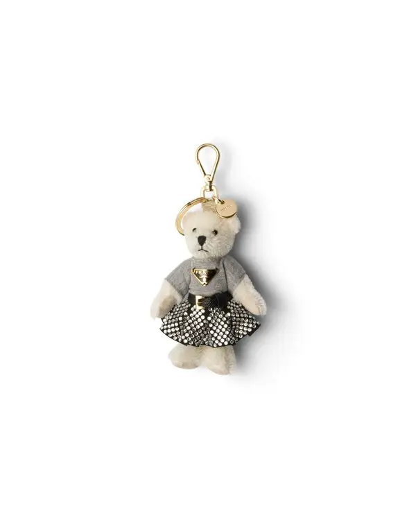 Prada Teddy Keychain Charm - White