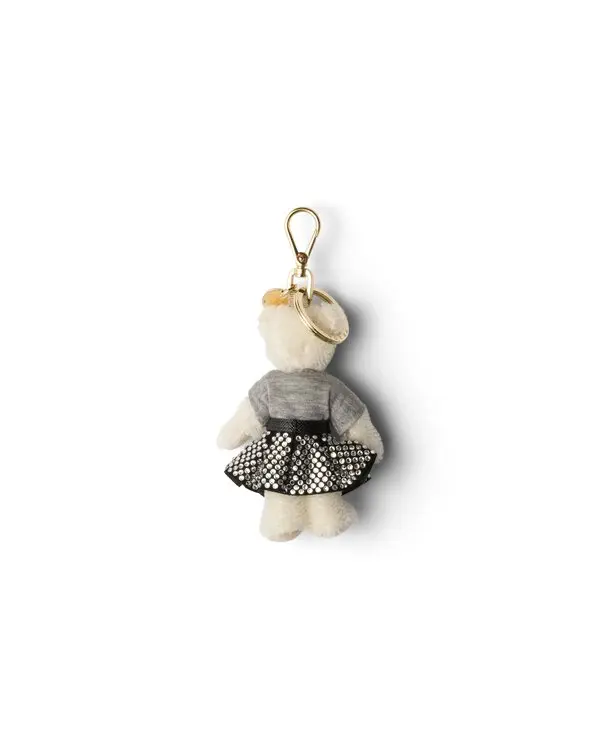 Prada Teddy Keychain Charm - White