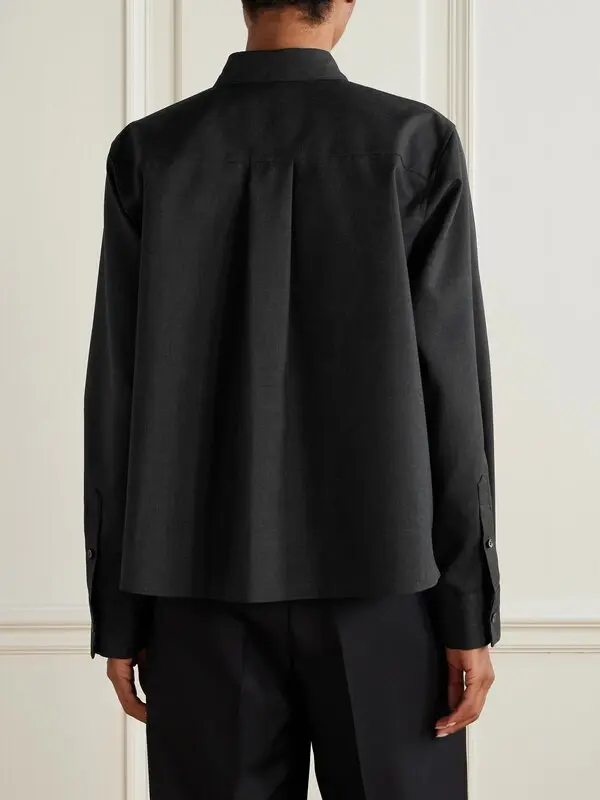Sacai Sequin-embellished Wool Shirt