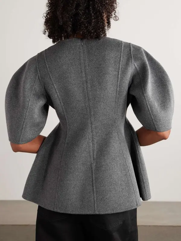 RÓHE Brushed Wool And Cashmere-blend Felt Top - Dark Gray