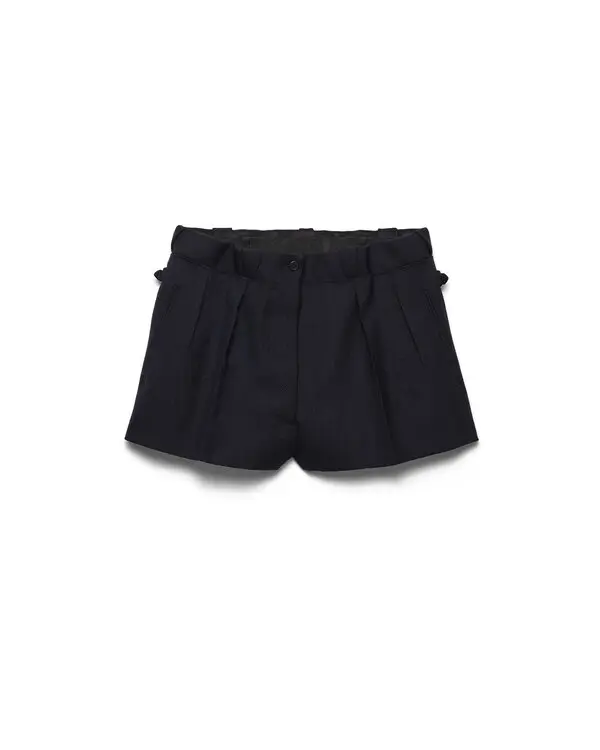 Prada Chevron Wool Shorts - Blue