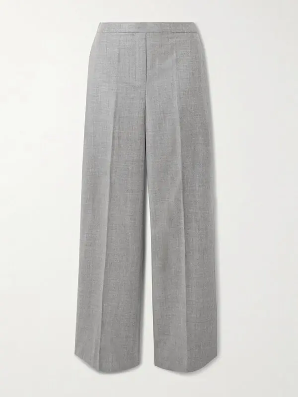 Theory Pleated Wool-flannel Wide-leg Trousers