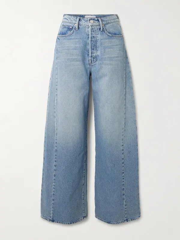 MOTHER The Pipe Dream Button Sneak High-rise Wide-leg Jeans
