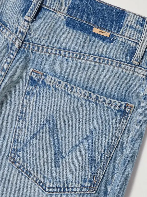 MOTHER The Pipe Dream Button Sneak High-rise Wide-leg Jeans