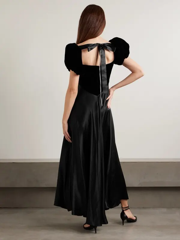 Rodarte Velvet And Silk-Satin Gown With Tie Detail - Black - 40% Off |  Editorialist