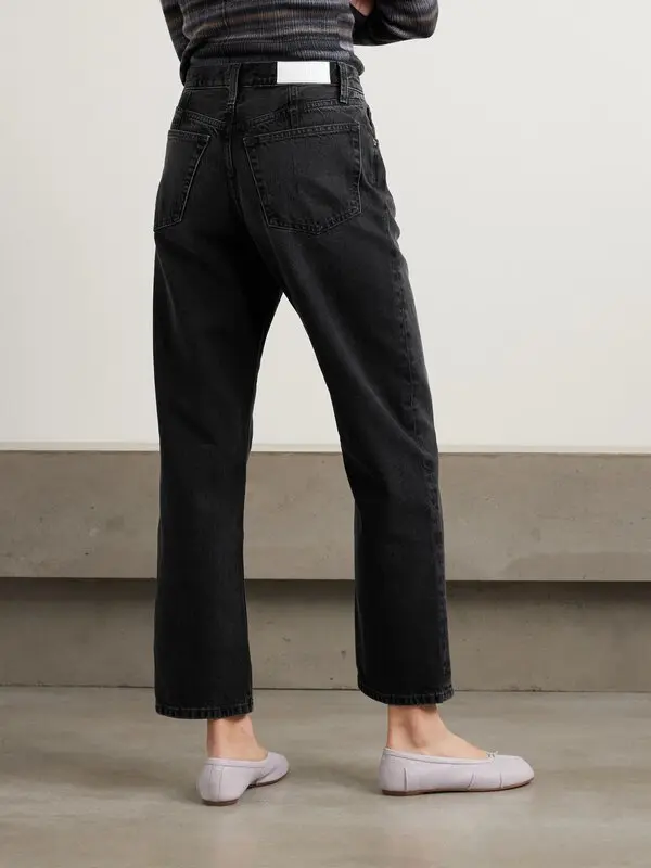 RE/DONE The Ollie Cropped Straight-leg Jeans - Black