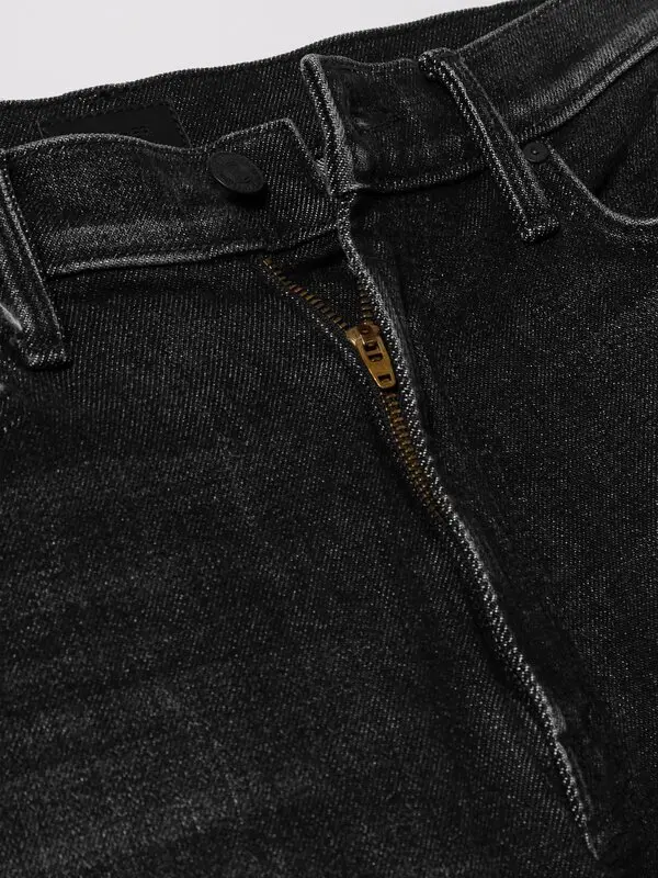 MOTHER The Rambler Zip Heel High-rise Straight-leg Jeans - Black
