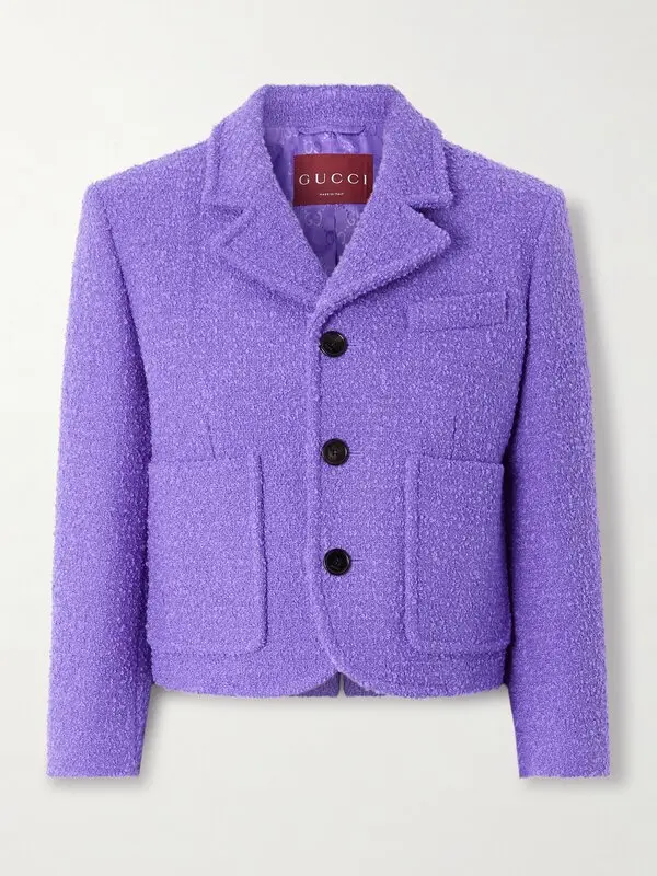 Gucci Cropped Cotton-blend Bouclé-tweed Jacket
