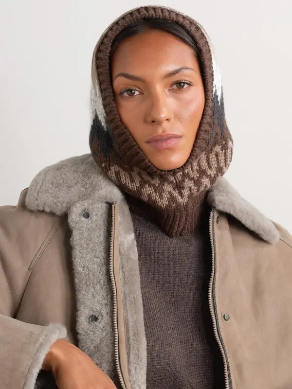 Brunello Cucinelli Sequin-embellished Fair Isle Cashmere Snood
