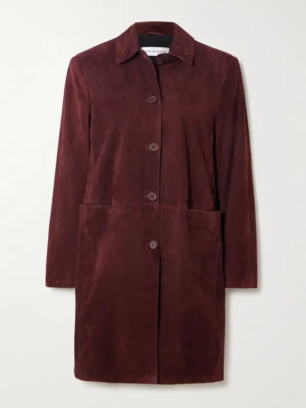 Nour Hammour Suede Car Coat