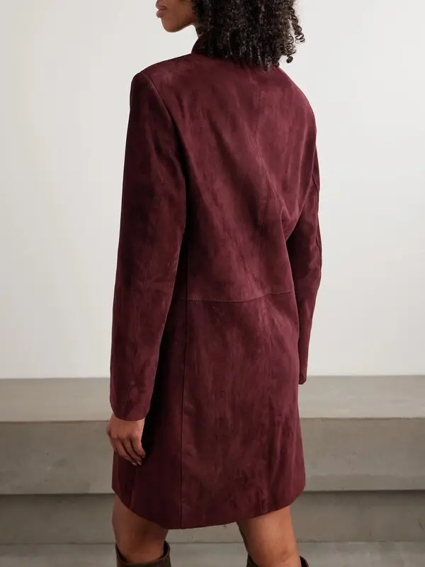 Nour Hammour Suede Car Coat