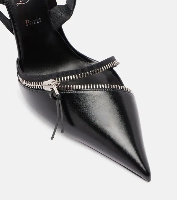 CHRISTIAN LOUBOUTIN Slingyzip 100 Leather Slingback Pumps