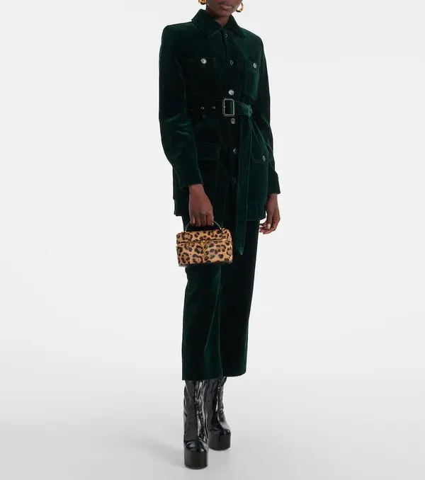 Saint Laurent Gaby Leopard-print Calf Hair Vanity Bag - Brown