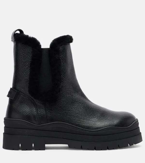 Bogner Arosa Shearling-lined Leather Chelsea Boots - Black
