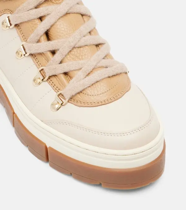 Bogner Shearling-trimmed Leather Ankle Boots