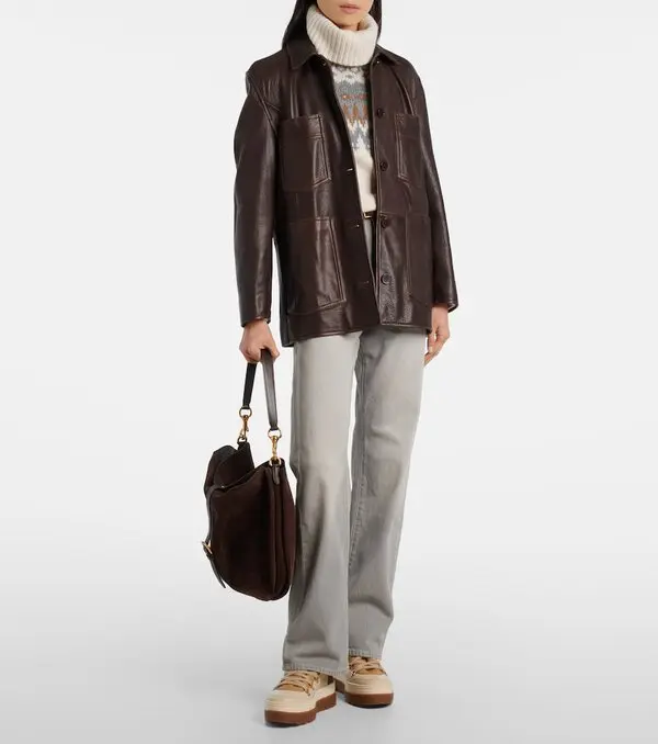 Bogner Shearling-trimmed Leather Ankle Boots