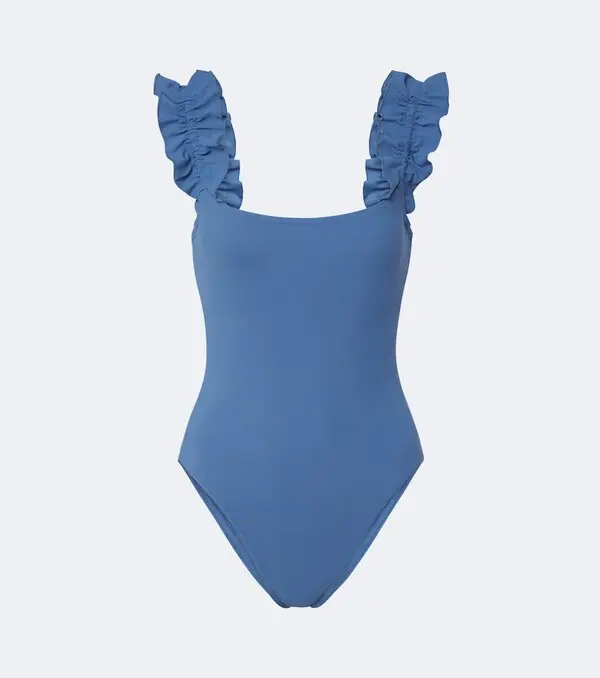 KARLA COLLETTO Ruffled Underwire One-piece Swimsuit - Blue