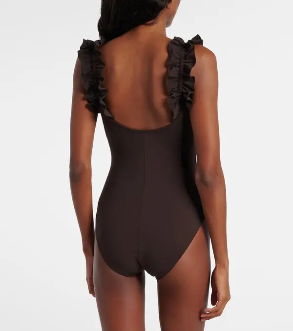 KARLA COLLETTO Ruffled Underwire One-piece Swimsuit - Brown