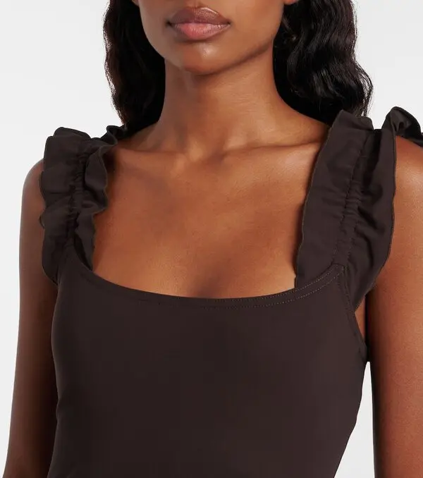 KARLA COLLETTO Ruffled Underwire One-piece Swimsuit - Brown