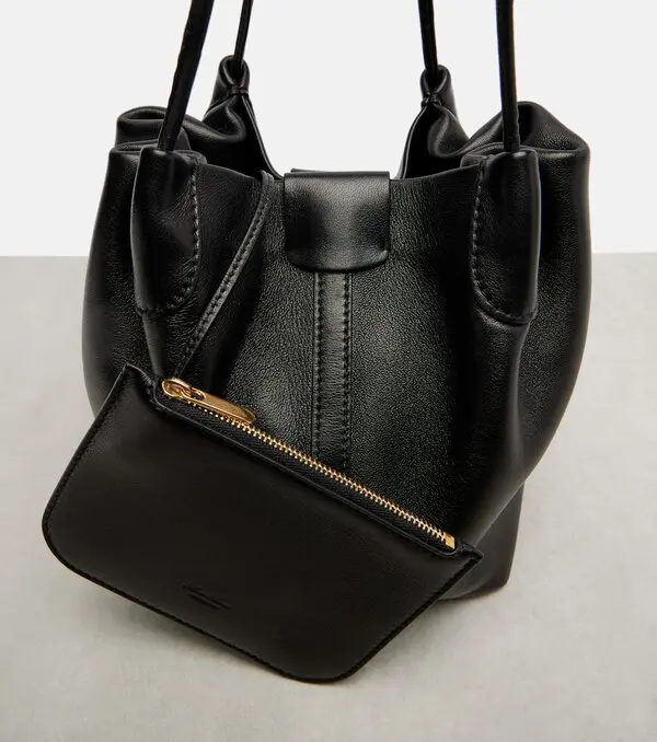 Loro Piana Bale Softy Leather Bucket Bag - Black