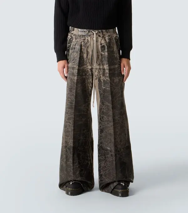 Rick Owens Coated Cotton Wide-leg Pants