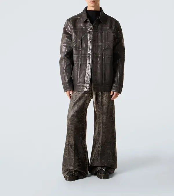 Rick Owens Coated Cotton Wide-leg Pants