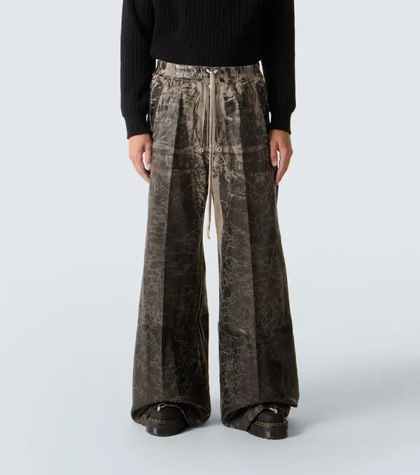 Rick Owens Coated Cotton Wide-leg Pants
