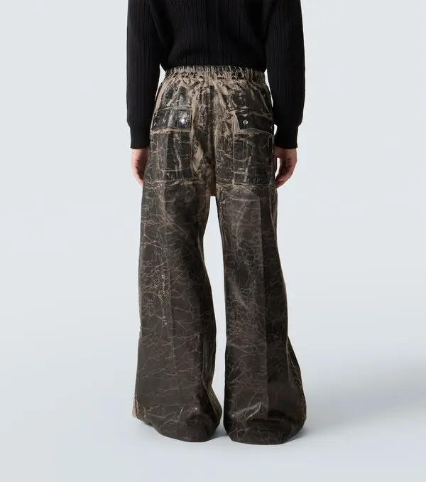 Rick Owens Coated Cotton Wide-leg Pants