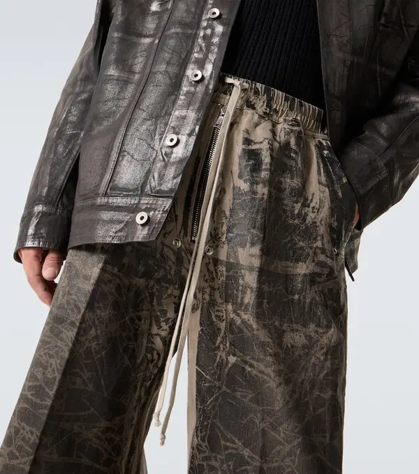 Rick Owens Coated Cotton Wide-leg Pants
