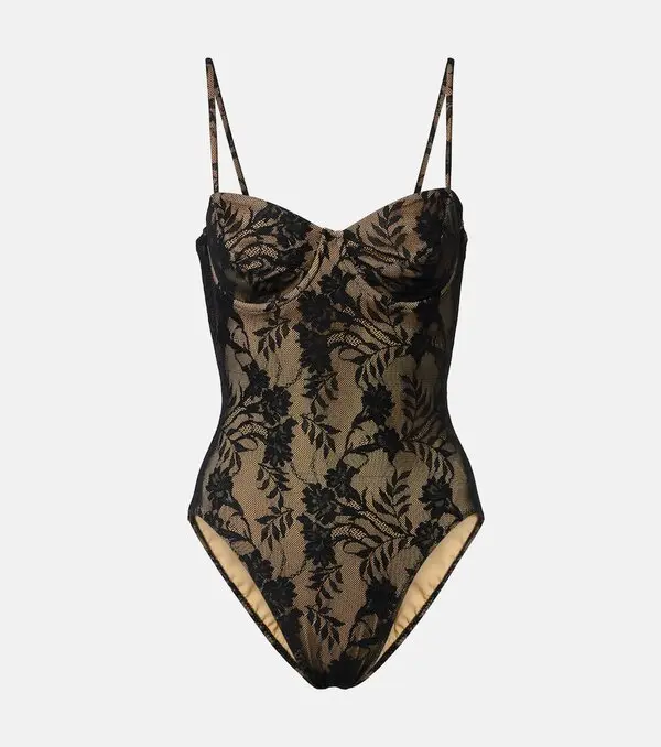 Norma Kamali Lace Sheer Bodysuit