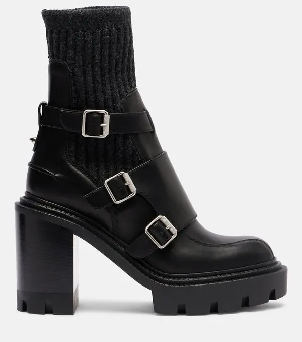 CHRISTIAN LOUBOUTIN Cortinetta College 100 Leather Ankle Boots
