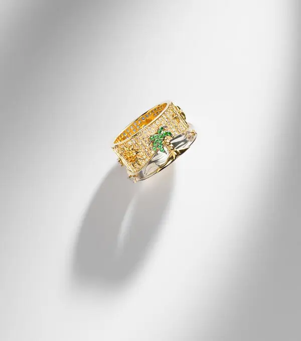 Yvonne Léon 24 Heures 9kt Ring With Gemstones