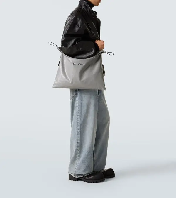Balenciaga Leather Shoulder Bag - Grey