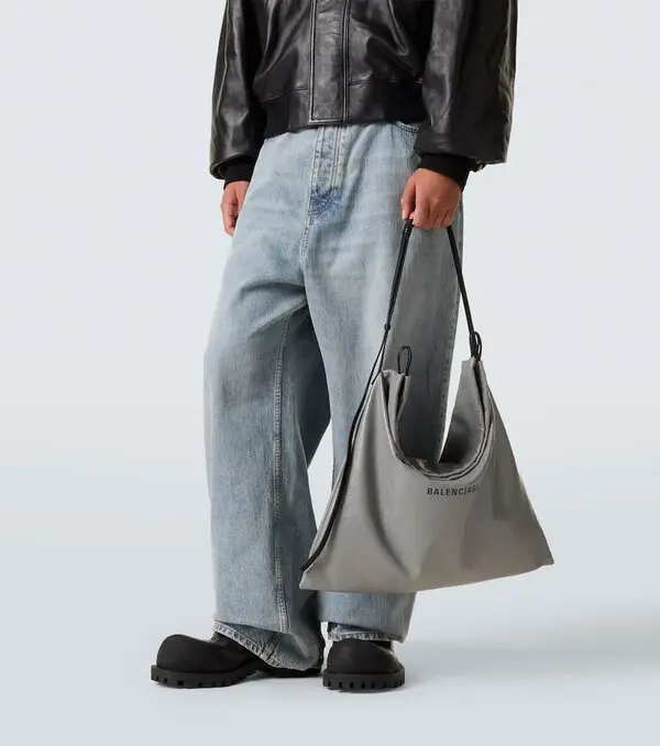 Balenciaga Leather Shoulder Bag - Grey