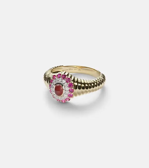 Yvonne Léon Pompadour Baby 9kt Gemstone Ring - Gold